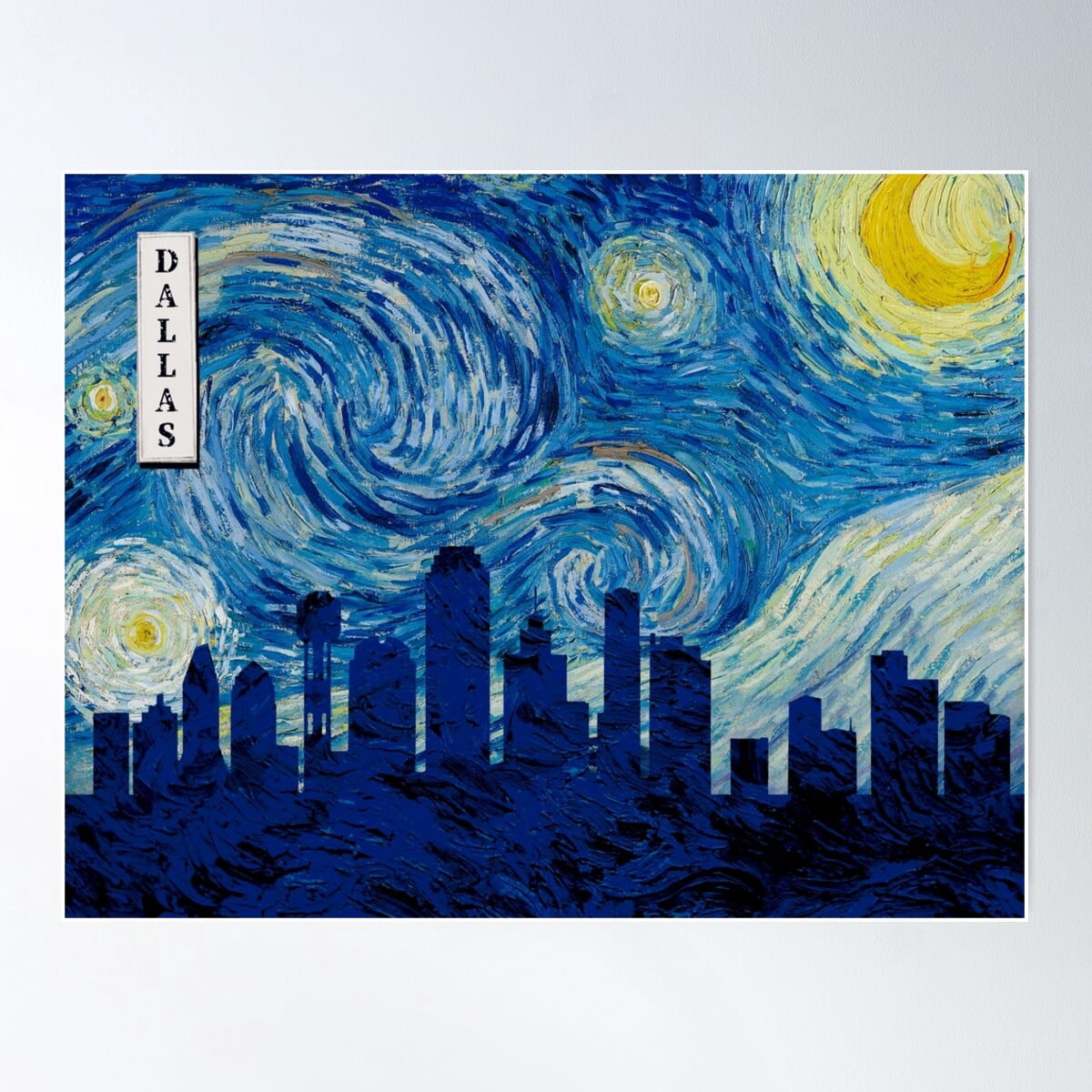 Dallas Van Gogh Starry Night Poster Wall Art, Modern Wall Decor For ...