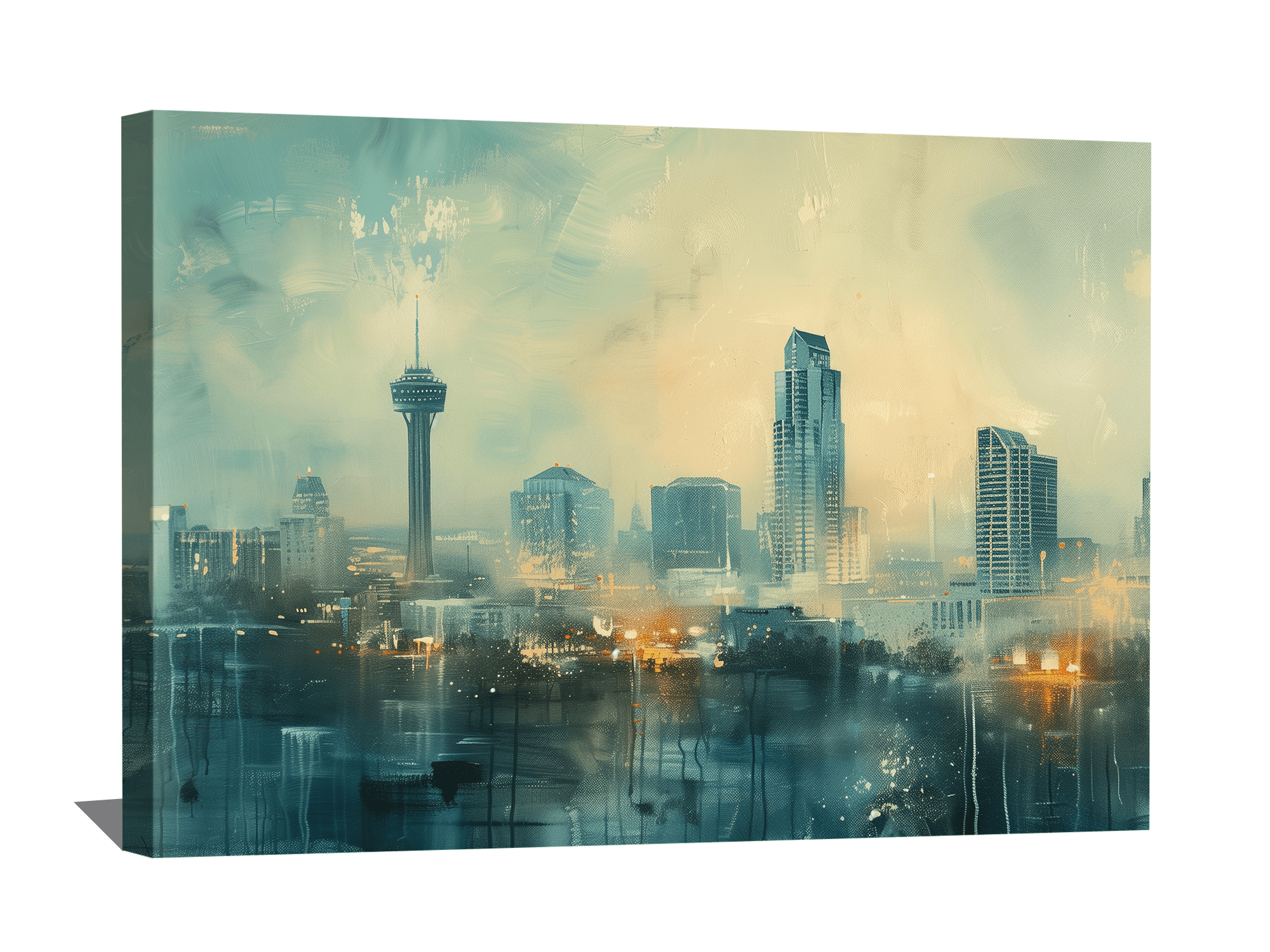 Dallas Wall Art Dallas Poster Large Canvas Art City Scenes Abstract ...