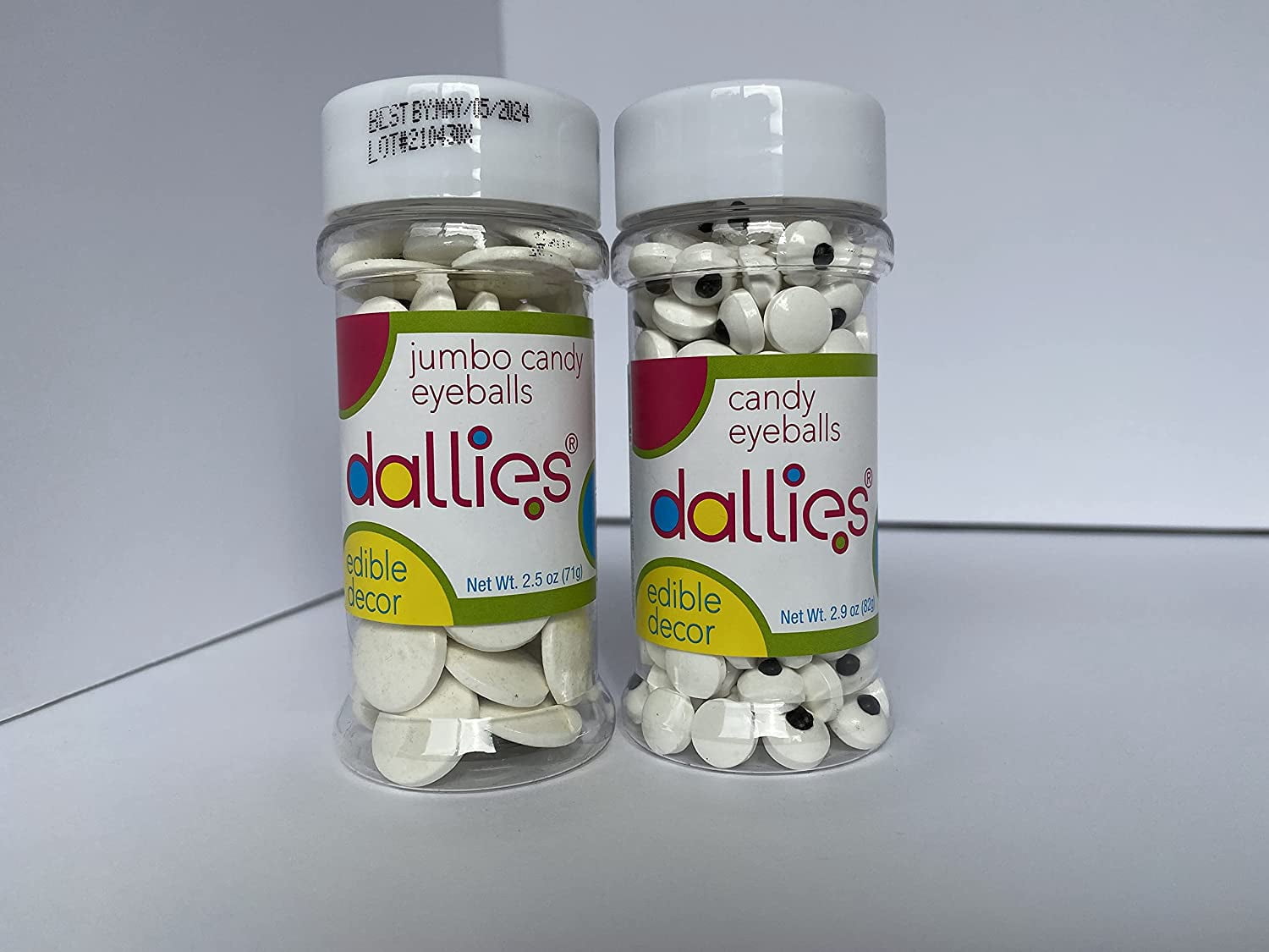 Dallies 2.9oz Edible Candy Eyeballs and 2.5oz Edible Jumbo Candy ...