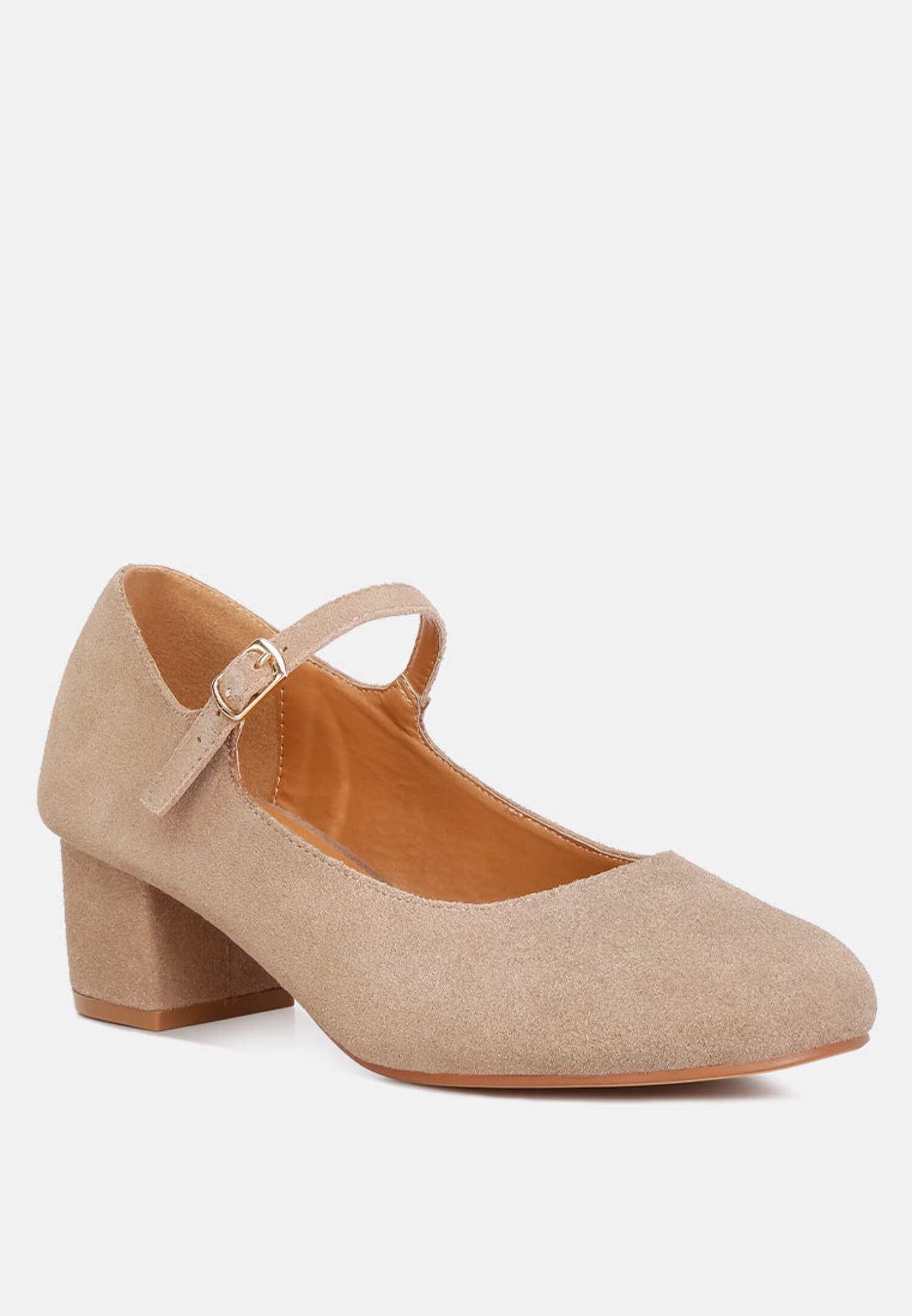 DALLIN Suede Block Heel Mary Janes - Walmart.com