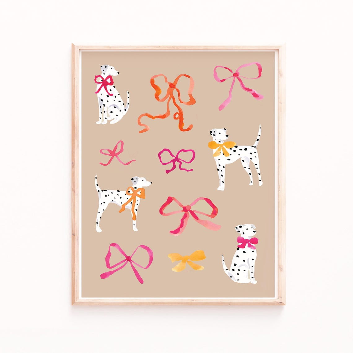 Dalmatian Art Poster Whimsical Pup Design - Soft Beige Nursery Poster ...