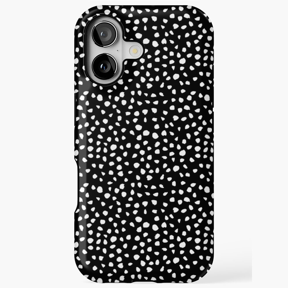 Dalmatian Black White Spots Brush Stroke Pattern Phone Case with iPhone ...