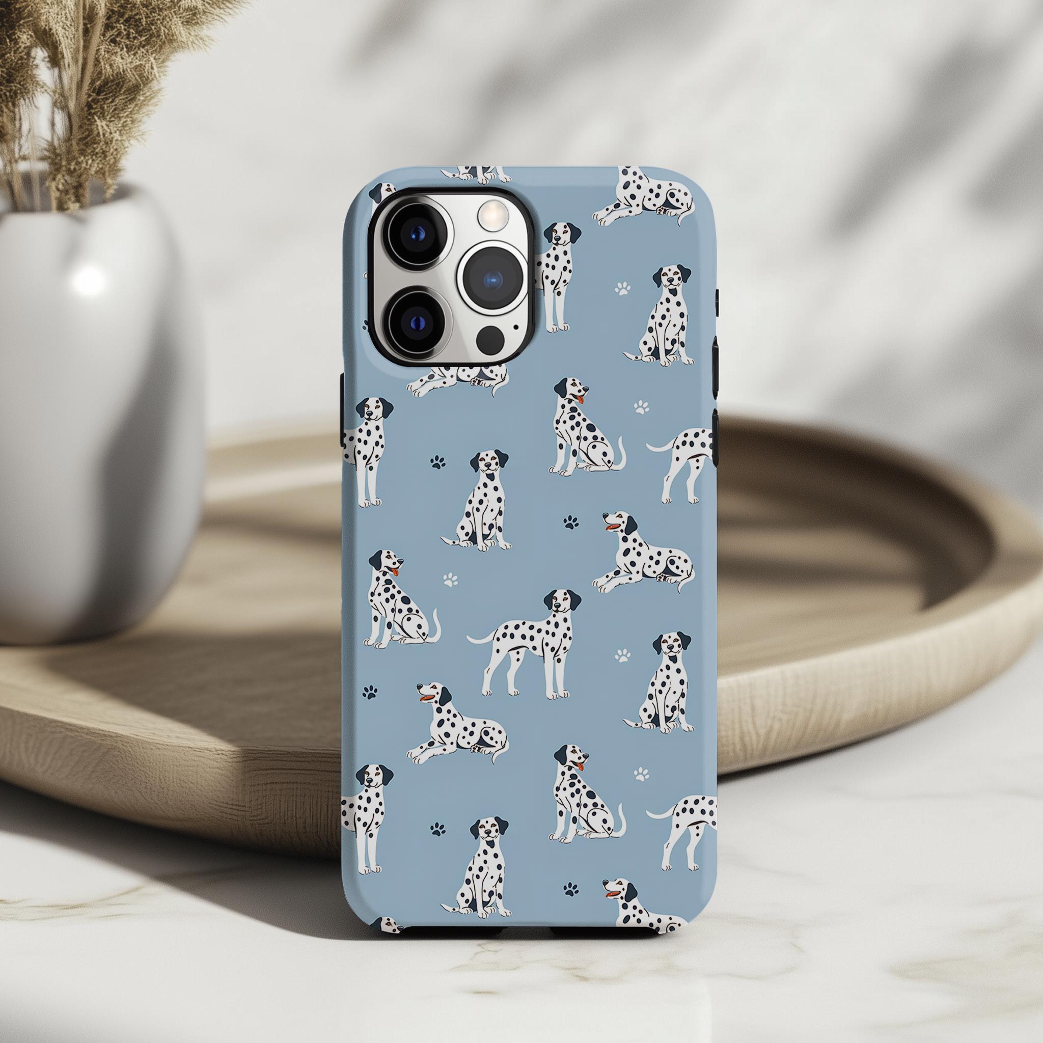 Dalmatian Blue Playful Pet Lover Phone Case for iPhone 17 16 15 14 13 ...