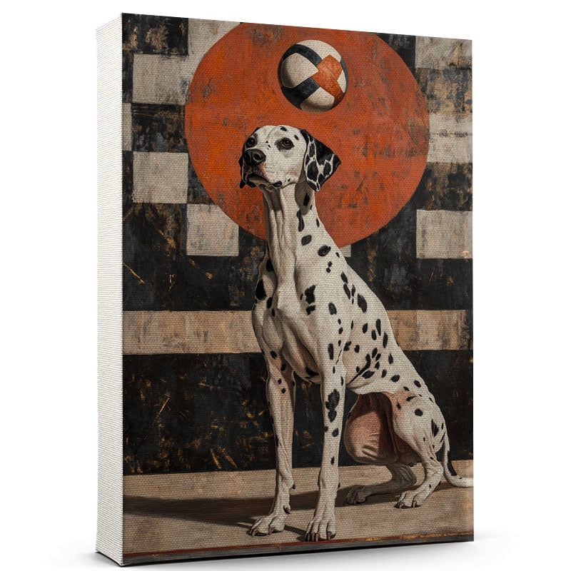 Dalmatian Cute Dog Volleyball Poster Canvas – Retro Dalmatian Dog ...