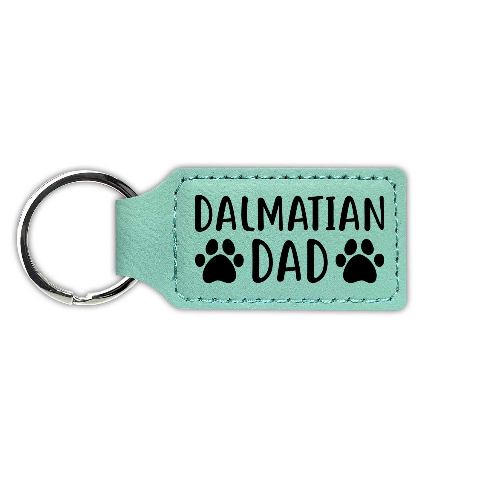 Dalmatian Dad Keychain Leatherette Rectangle - Laser Engraved - Many ...
