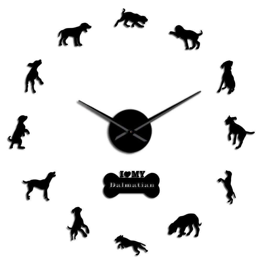 Dalmatian Dog Breed Self Adhesive 3D DIY Wall Clock Dal Carriage Puppy ...
