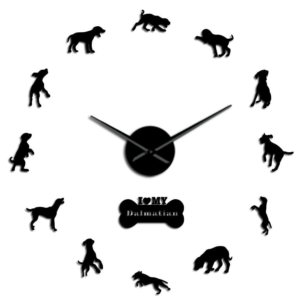 Dalmatian Dog Breed Self Adhesive 3D DIY Wall Clock Dal Carriage Puppy ...