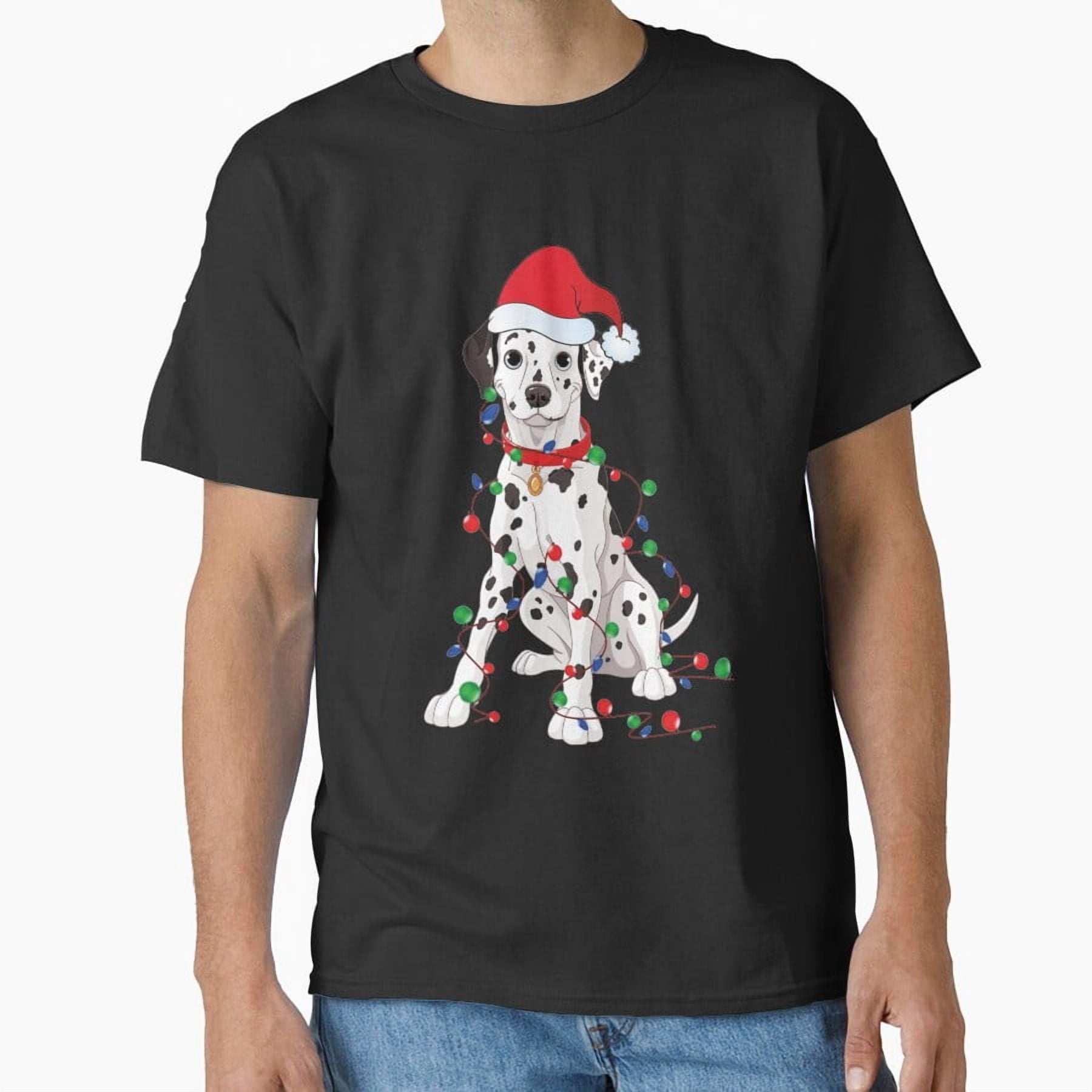 Dalmatian Dog Christmas Lights Funny Hat St. Nick Xmas Gift Dog Lover ...