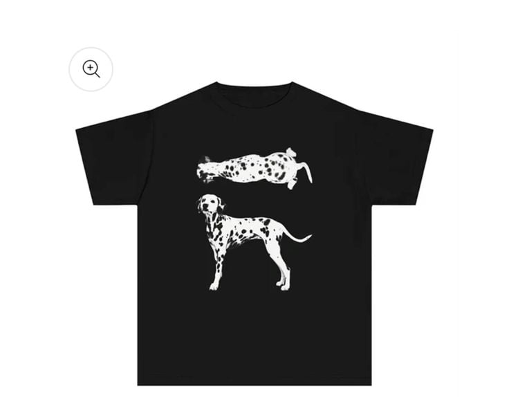 Dalmatian Dog Graphic Tee | Black Shirt with Spotted Dog Artwork ...