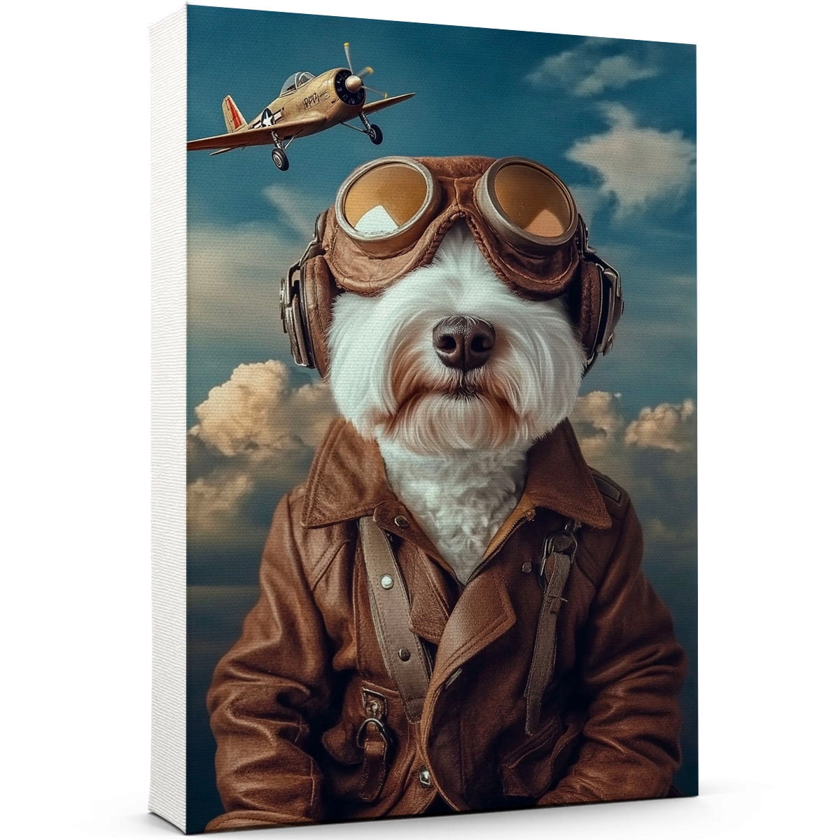 Dalmatian Dog Pilot Wall Art, Pet Art, Funny Dog Poster 8x12in, Pilot ...