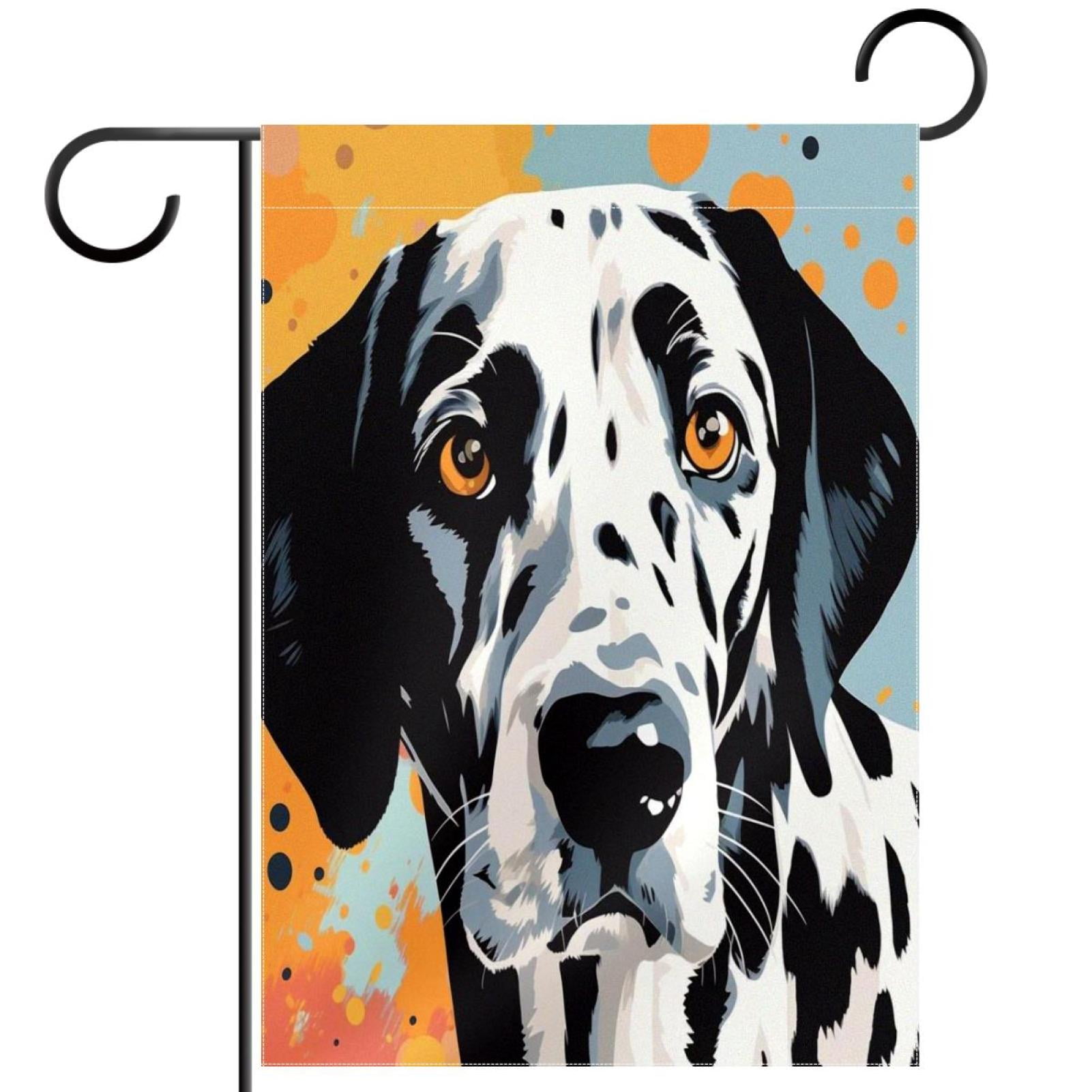 Dalmatian Dog Print Art Polyester Garden Flag Banner 12 x 18 inches ...