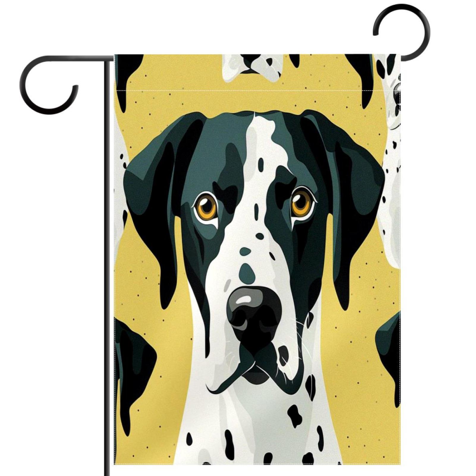 Dalmatian Dog Print Art Polyester Garden Flag Banner 12 x 18 inches ...