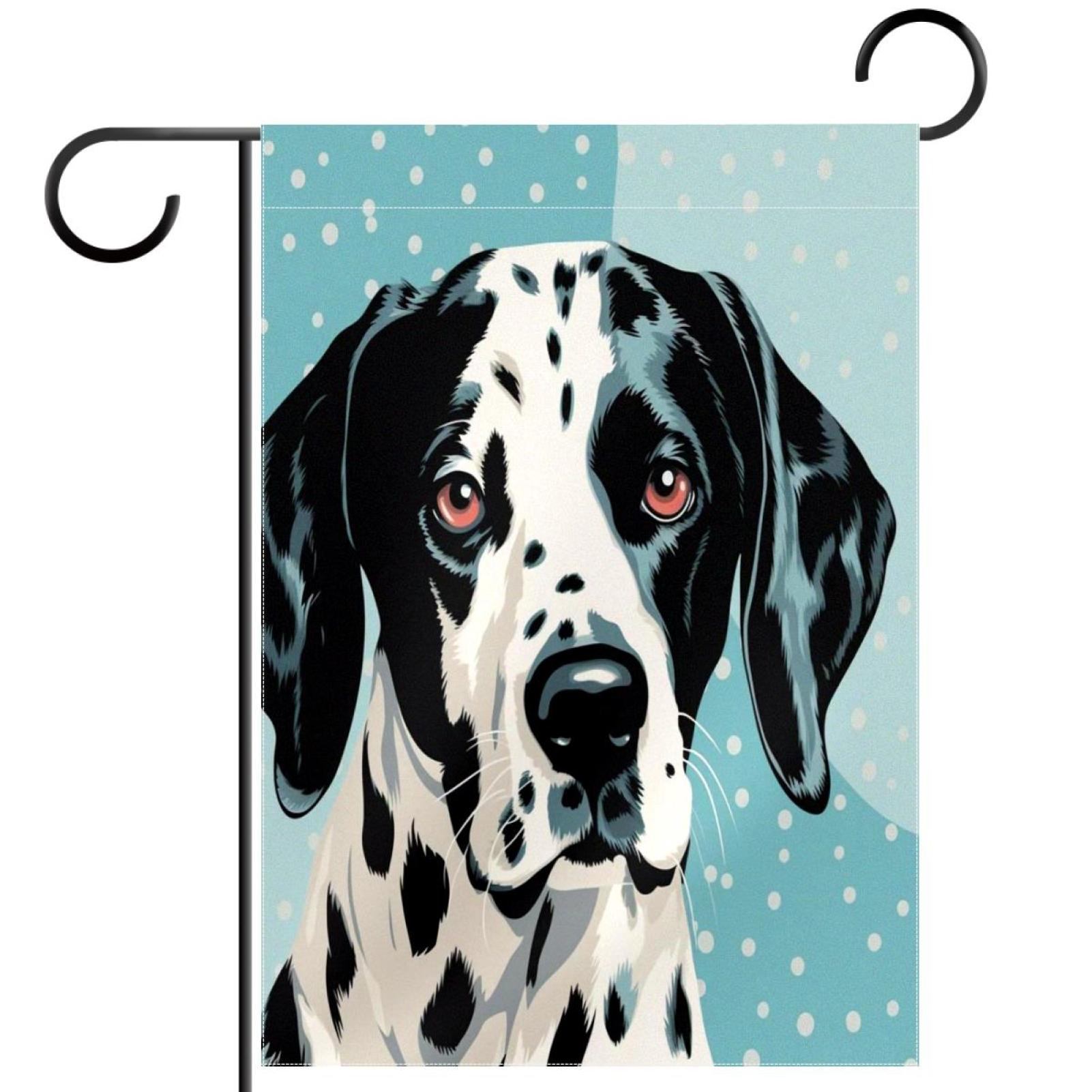 Dalmatian Dog Print Art Polyester Garden Flag Banner 12 x 18 inches ...