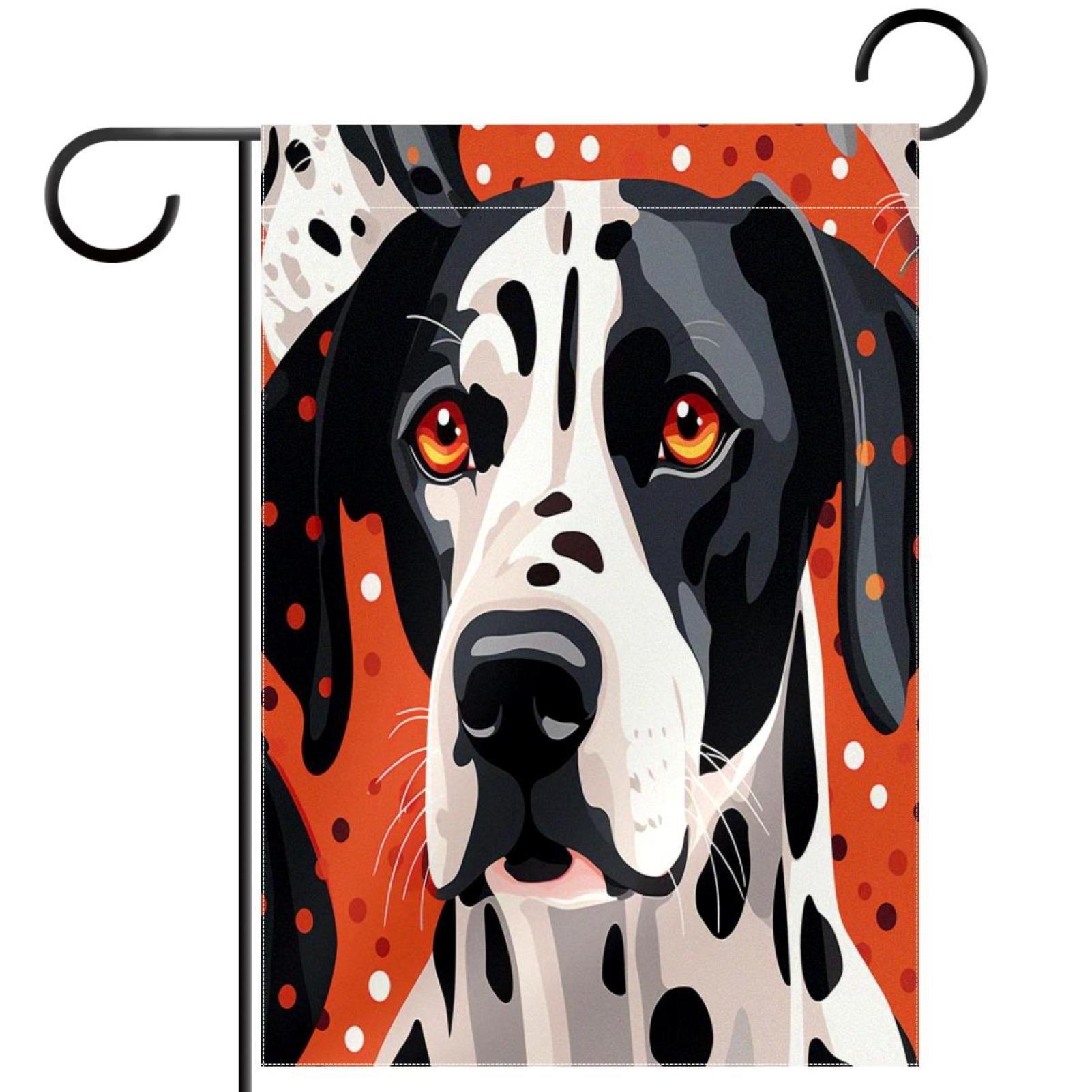 Dalmatian Dog Print Art Polyester Garden Flag Banner 12 x 18 inches ...