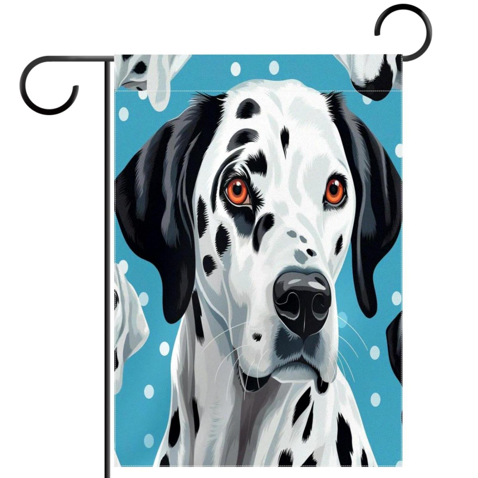Dalmatian Dog Print Art Polyester Garden Flag Banner 12 x 18 inches ...