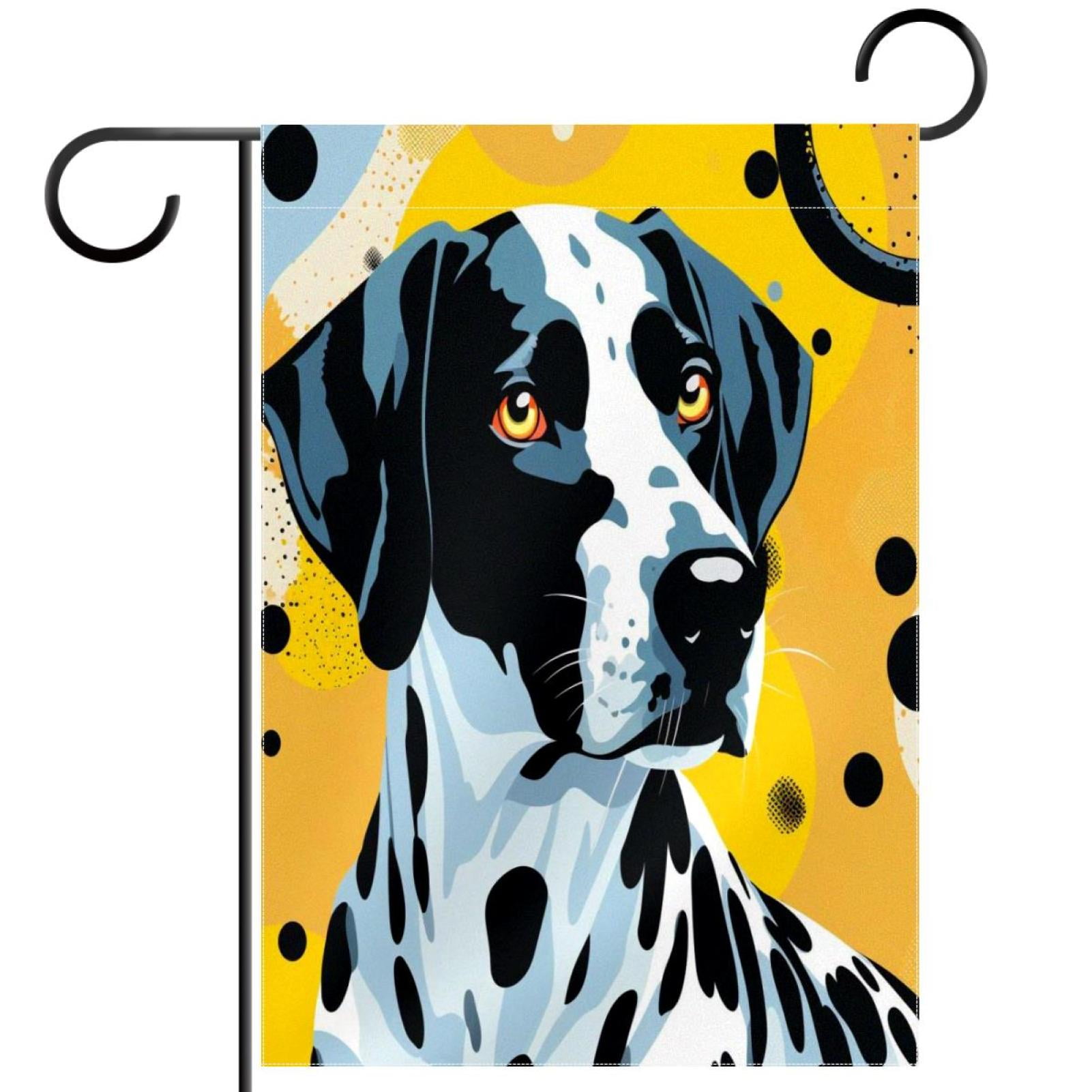 Dalmatian Dog Print Art Polyester Garden Flag Banner 12 x 18 inches ...