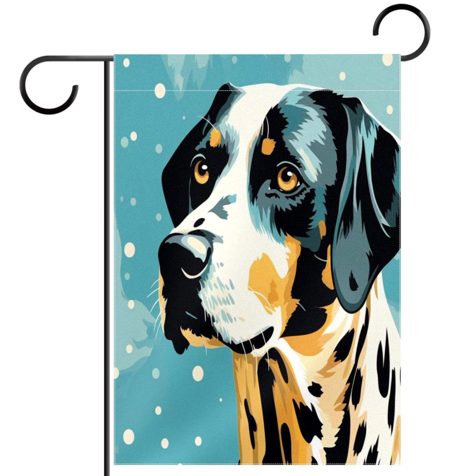 Dalmatian Dog Print Art Polyester Garden Flag Banner 12 x 18 inches ...