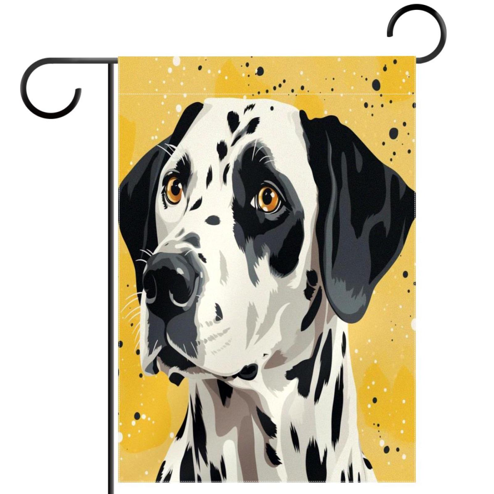 Dalmatian Dog Print Art Polyester Garden Flag Banner 12 x 18 inches ...