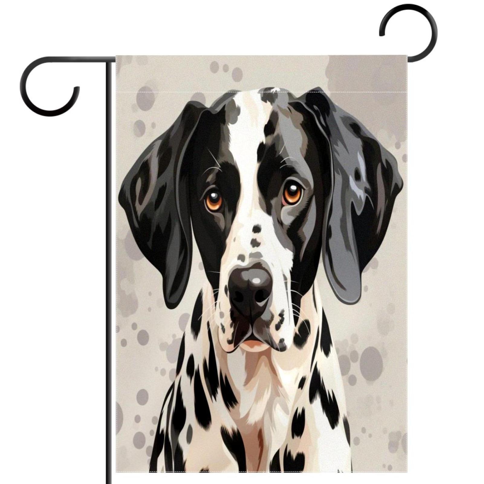 Dalmatian Dog Print Art Polyester Garden Flag Banner 12 x 18 inches ...