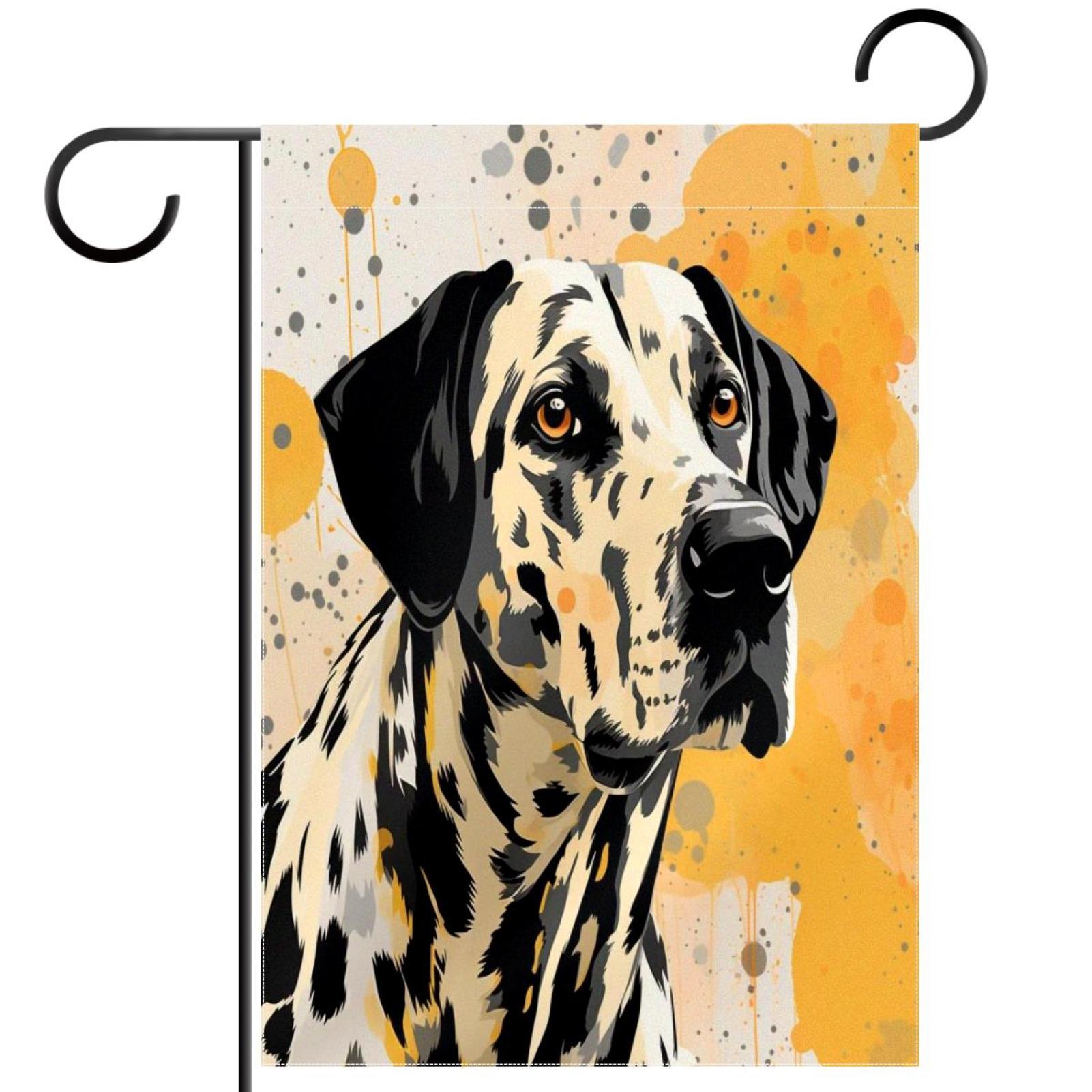 Dalmatian Dog Print Art Polyester Garden Flag Banner 12 x 18 inches ...