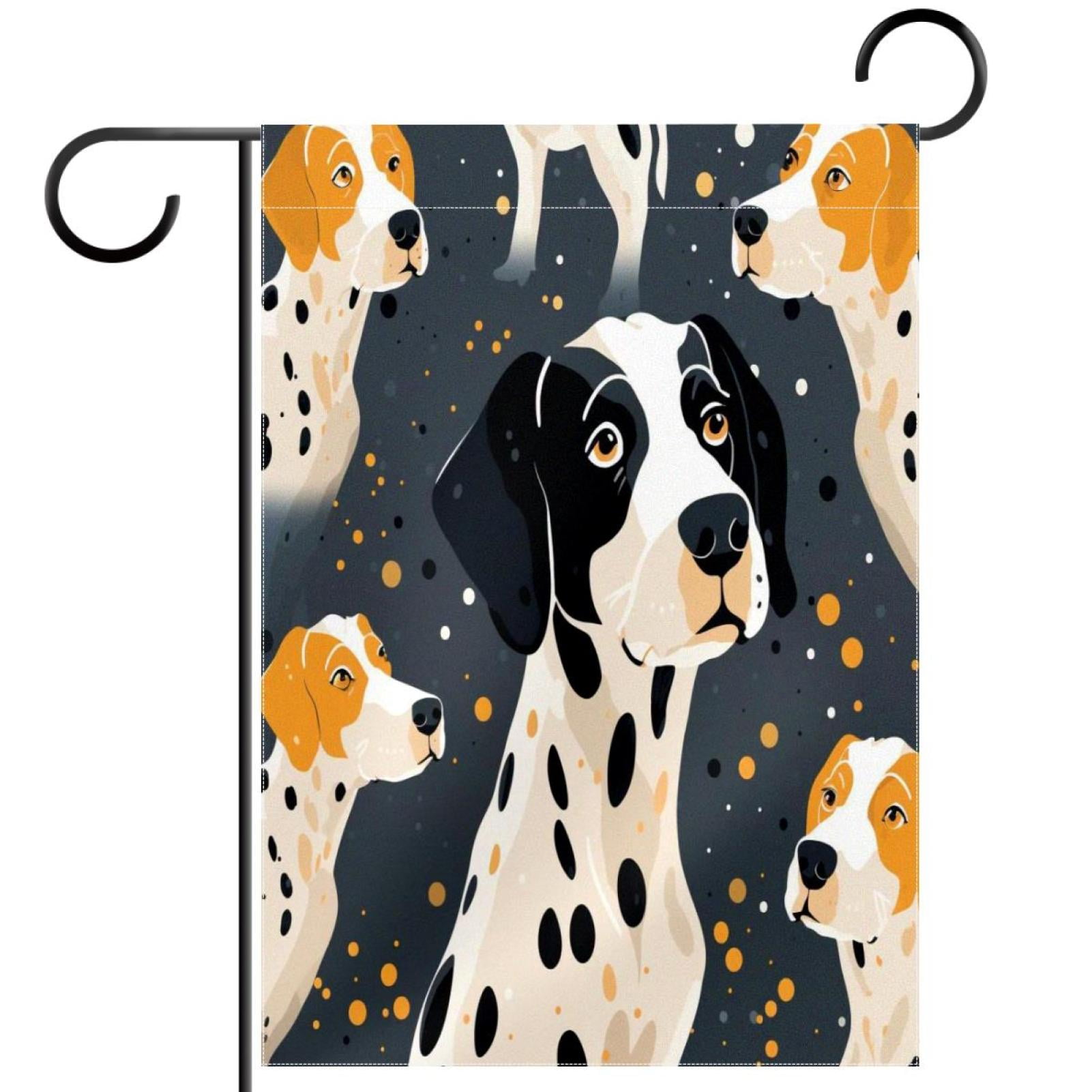 Dalmatian Dog Print Art Polyester Garden Flag Banner 12 x 18 inches ...