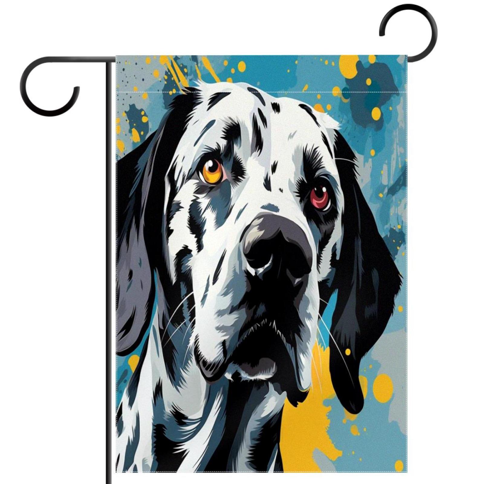 Dalmatian Dog Print Art Polyester Garden Flag Banner 12 x 18 inches ...