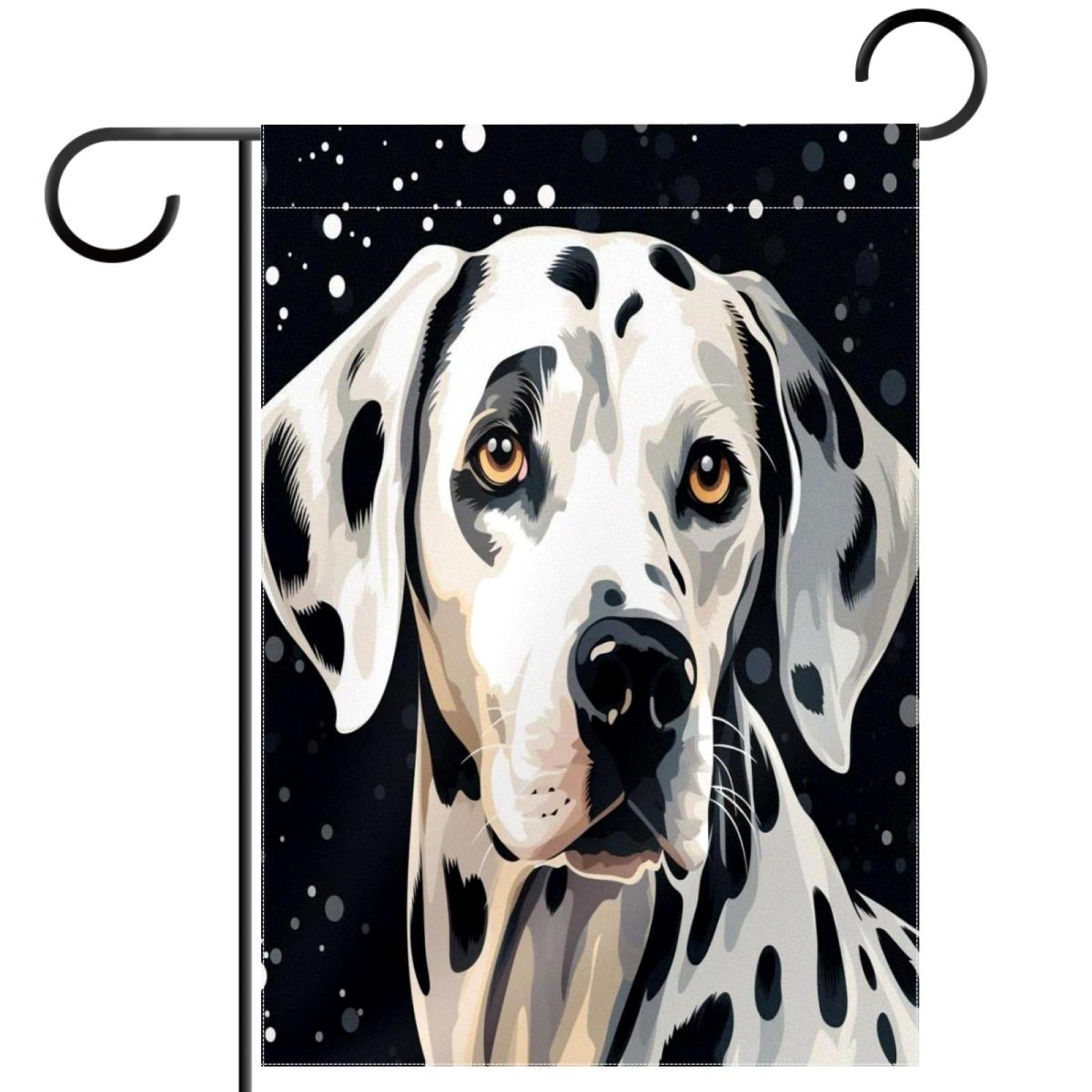 Dalmatian Dog Print Art Polyester Garden Flag Banner 12 x 18 inches ...