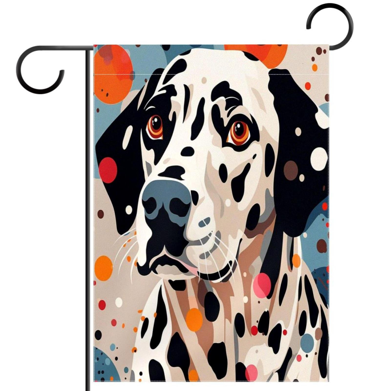 Dalmatian Dog Print Art Polyester Garden Flag Banner 12 x 18 inches ...