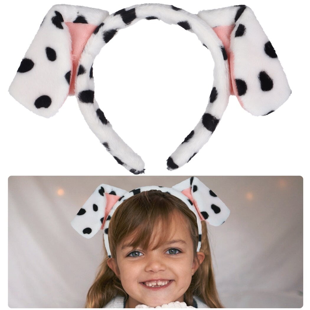 Dalmatian Ear Headband, Soft Plush Headwear, Adorable Puppy Ear ...