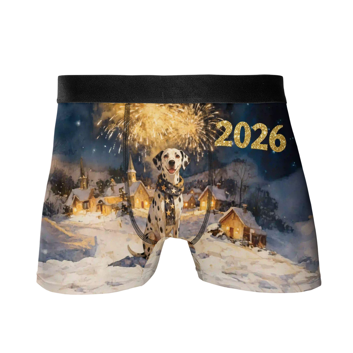 Dalmatian Happy New Year 2026 with Fireworks on New Year's Eve All Over ...