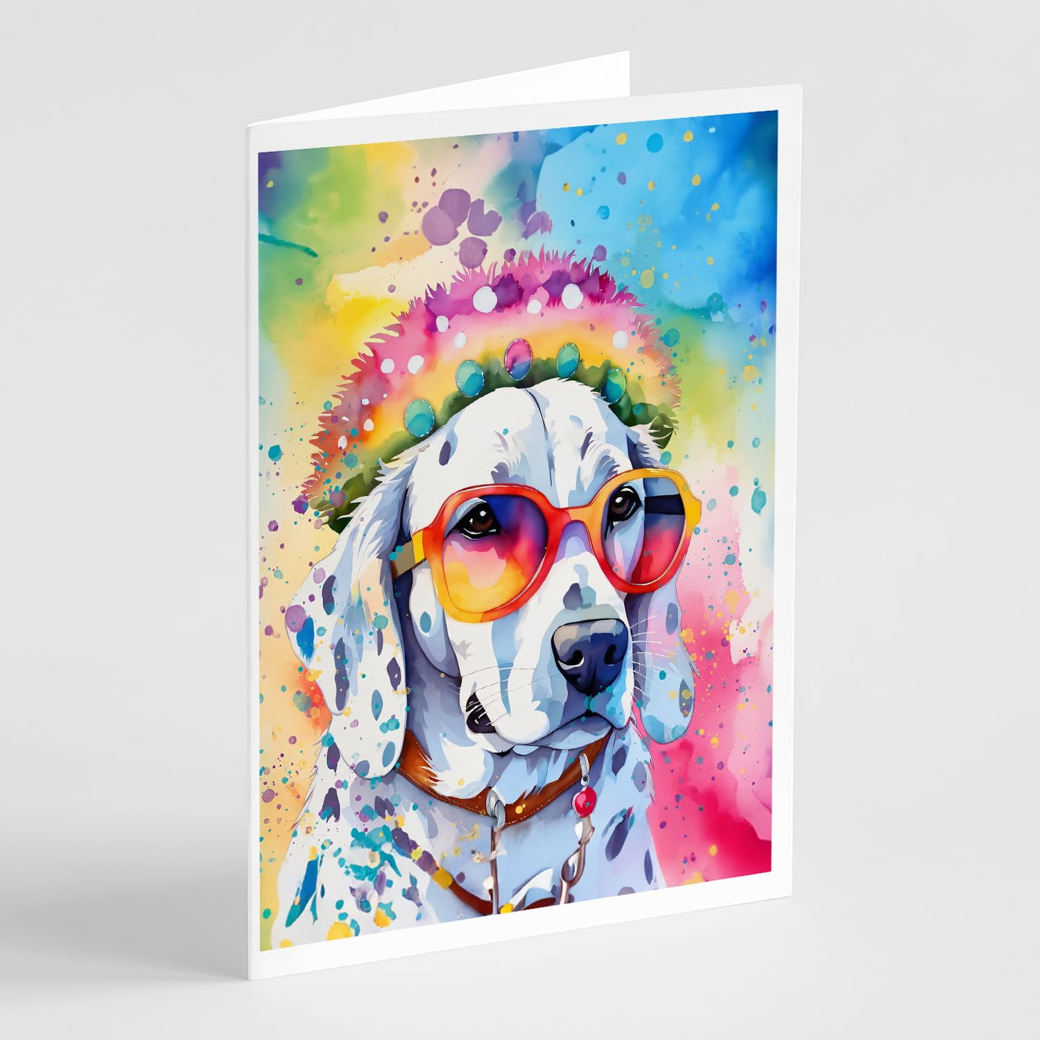 Dalmatian Hippie Dawg Greeting Cards Pack of 8 7 in x 5 in - Walmart.com