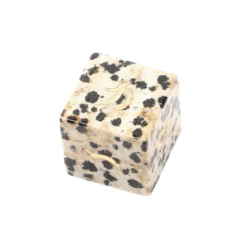 Dalmatian Jasper Dice Hand-Carved Gemstone Dice D4 D6 D8 D10 D12 D20 ...