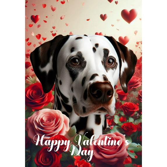 Dalmatian Liver/White- Best of Breed Valentines Day Outdoor Garden Flag ...