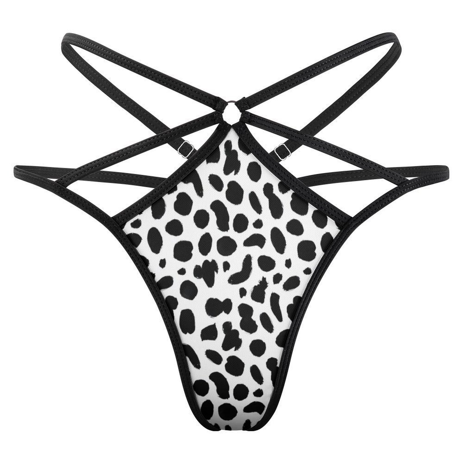 Dalmatian Pattern Open Type Women's Panties Crotch Opening G-strings ...