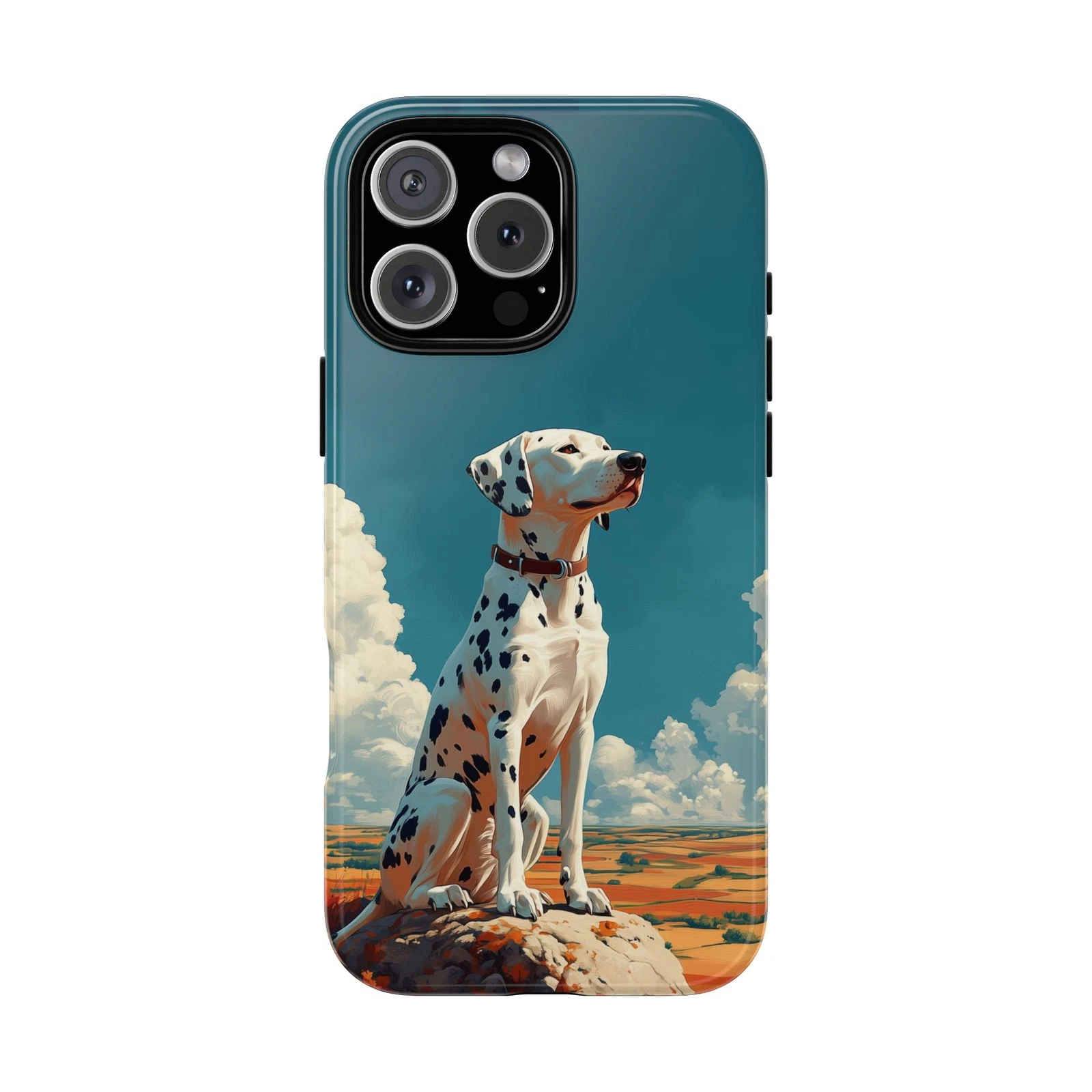 Dalmatian Pet Desert Sky Cute Dog Landscape Illustration with iPhone 17 ...