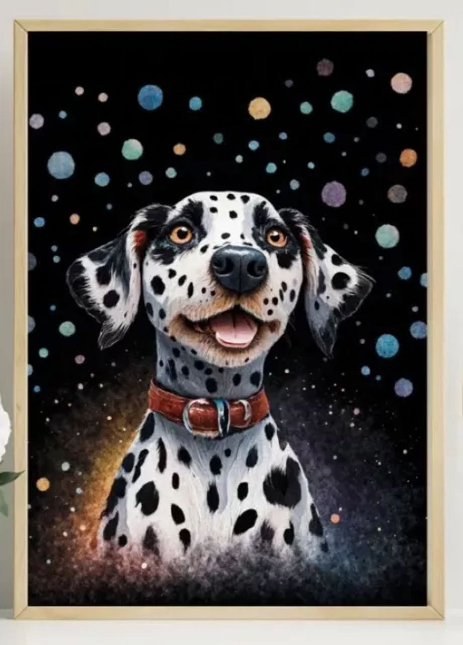 Dalmatian Portrait, Colorful Spotted Dog Art Print, Happy Dalmatian ...