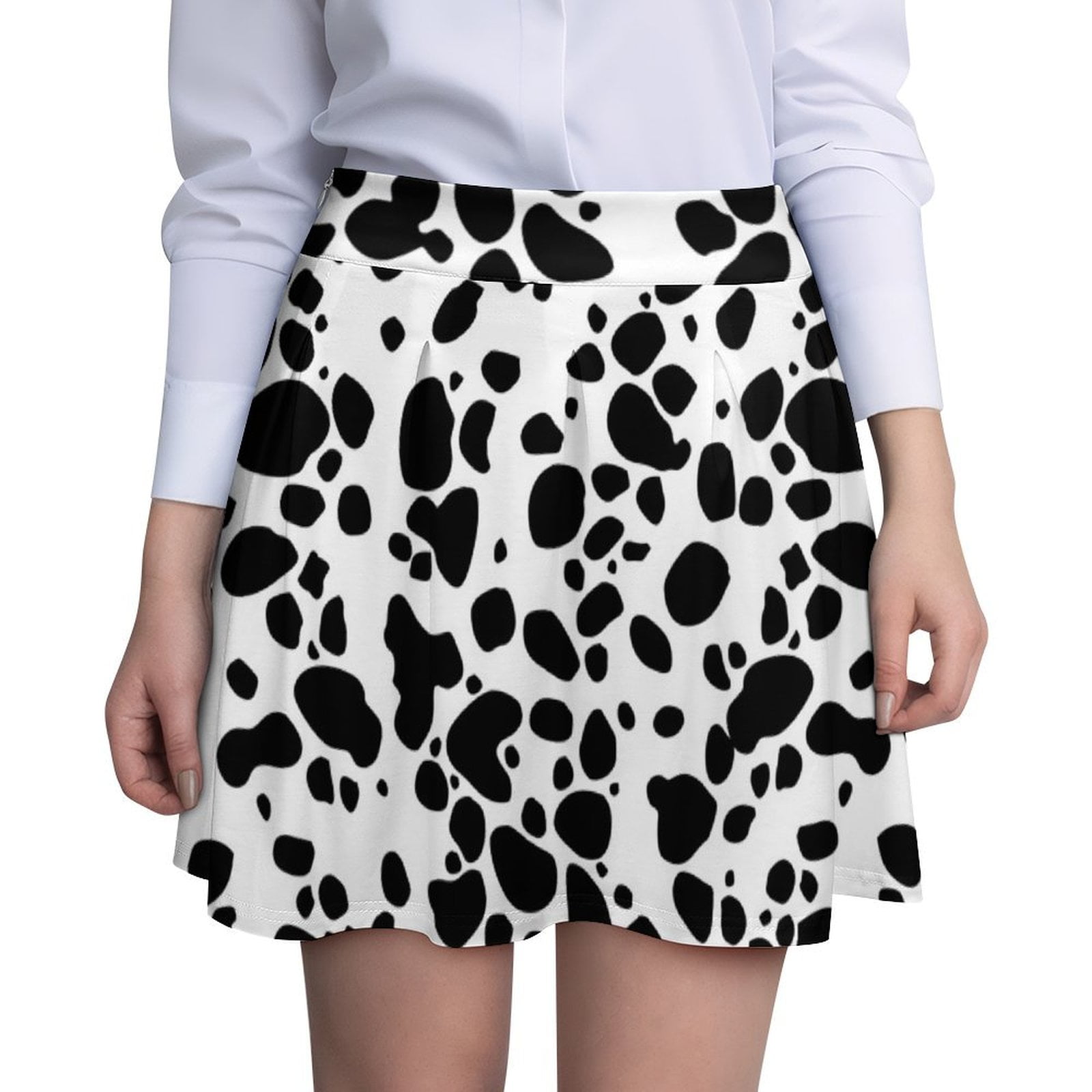 Dalmatian Print Women's Casual Mini Skirt Invisible Zipper Summer ...