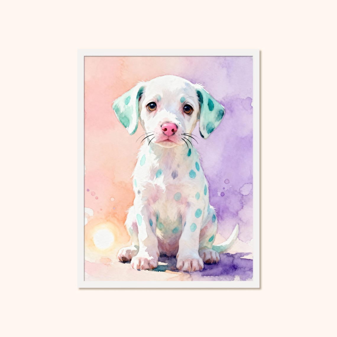 Dalmatian Puppy Poster, Nursery Wall Art Pastel, Unframed Canvas Size ...