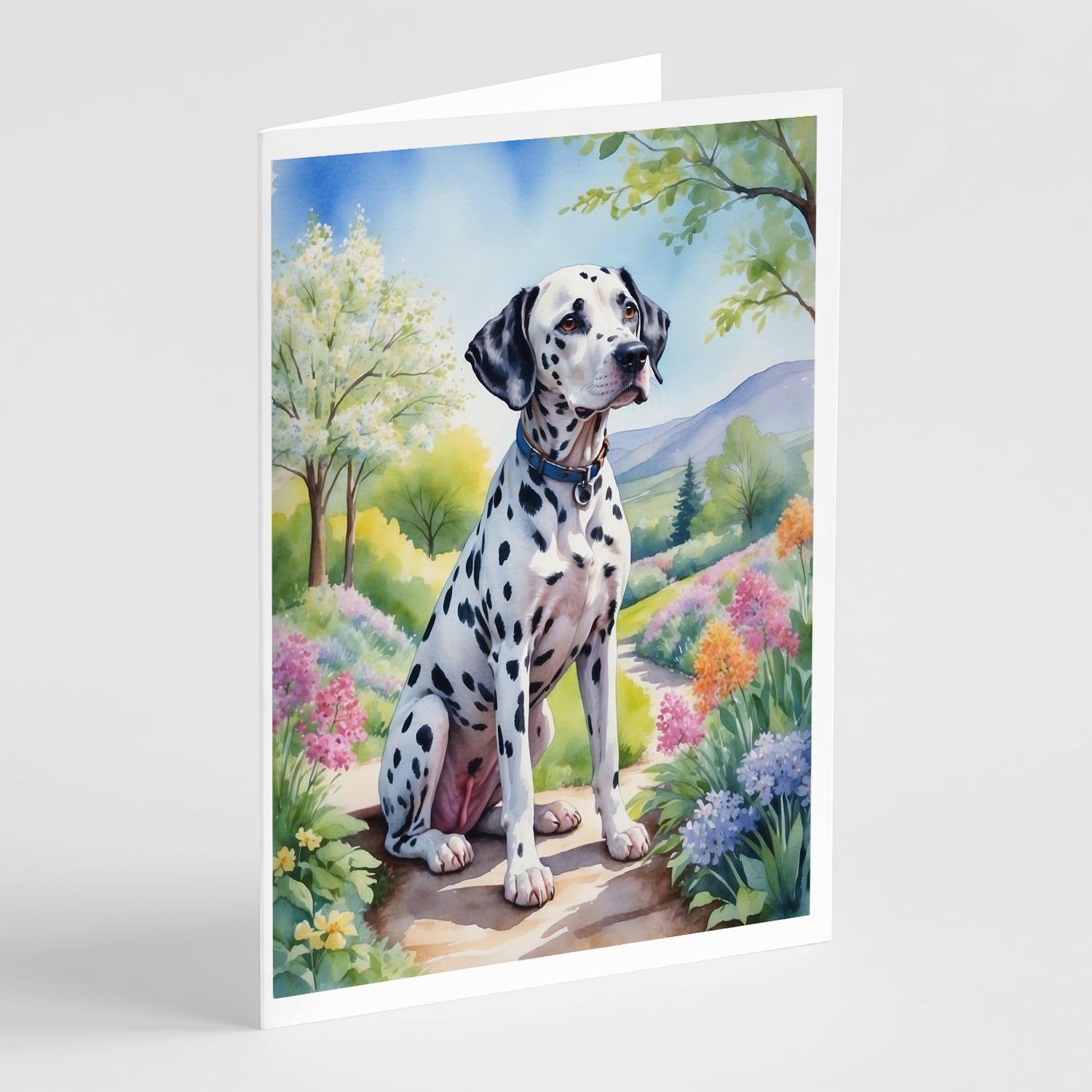 Dalmatian Spring Path Greeting Cards Pack of 8 7 in x 5 in - Walmart.com