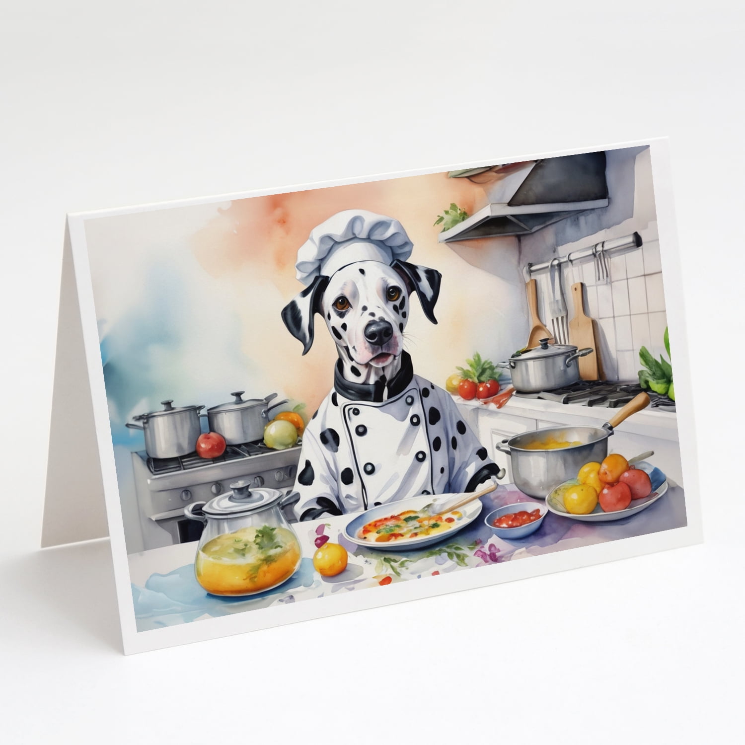 Dalmatian The Chef Greeting Cards Pack of 8 7 in x 5 in - Walmart.com