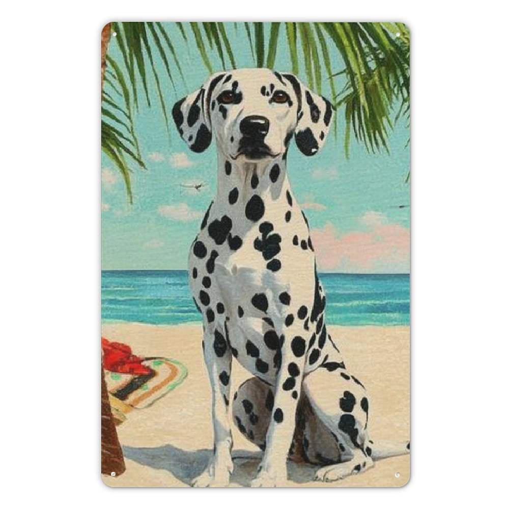 Dalmatian Tin Sign Seaside Party Metal Sign Welcome Summer Decor Metal ...