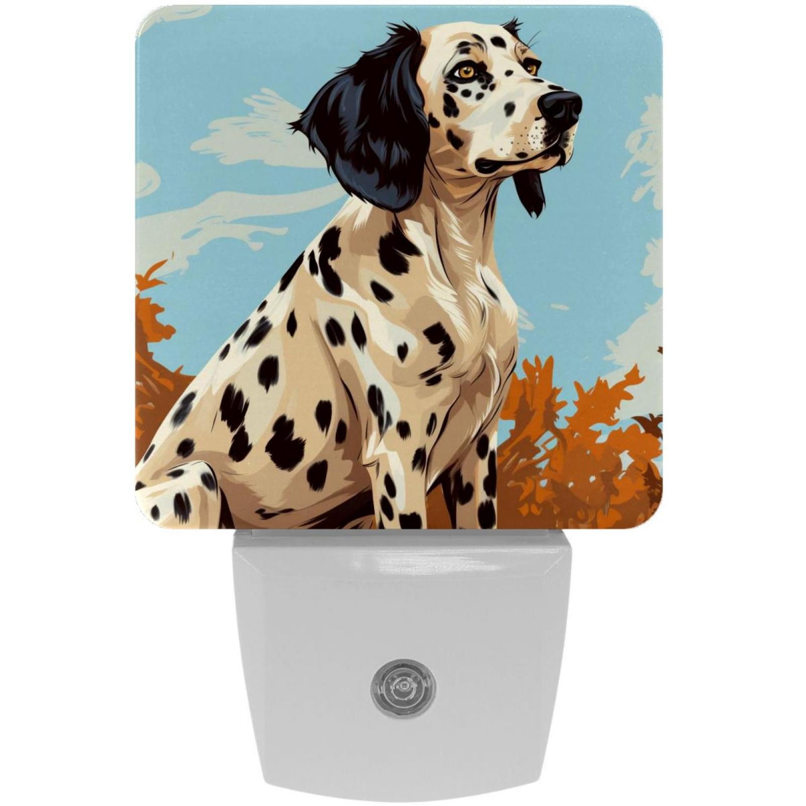 Dalmatians LED Square Night Light - Soft Glow Plug-in Lamp with Dusk to ...