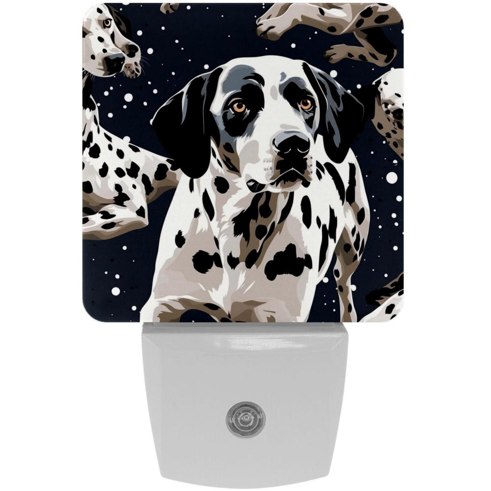 Dalmatians LED Square Night Lights - Energy Efficient Bedside Lamp with Soft Glow and Auto ...
