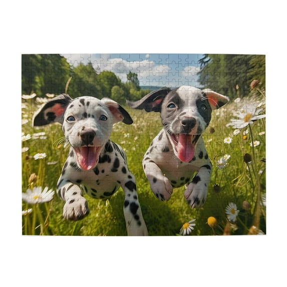Dalmatians Running Meadow 1000-Piece Wooden Jigsaw Puzzle for Adults ...