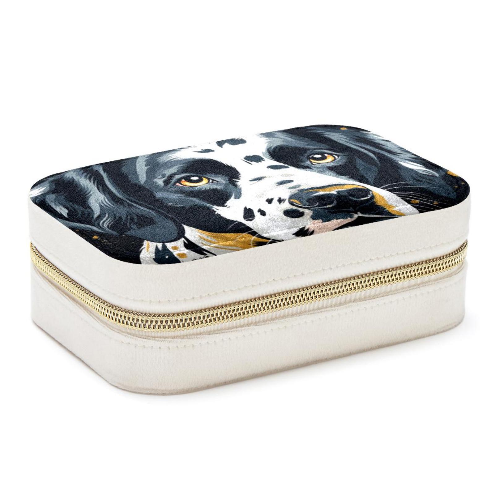 Dalmatians Velvet Portable Jewelry Box with Removable Compartment ...
