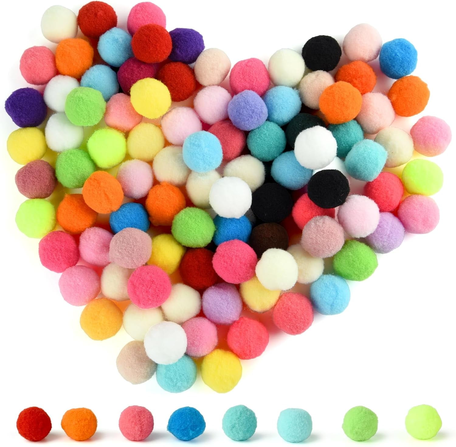 Pompoms Bulk 1000Pcs Craft Po Po Balls Assorted Size Colored Po Pos ...