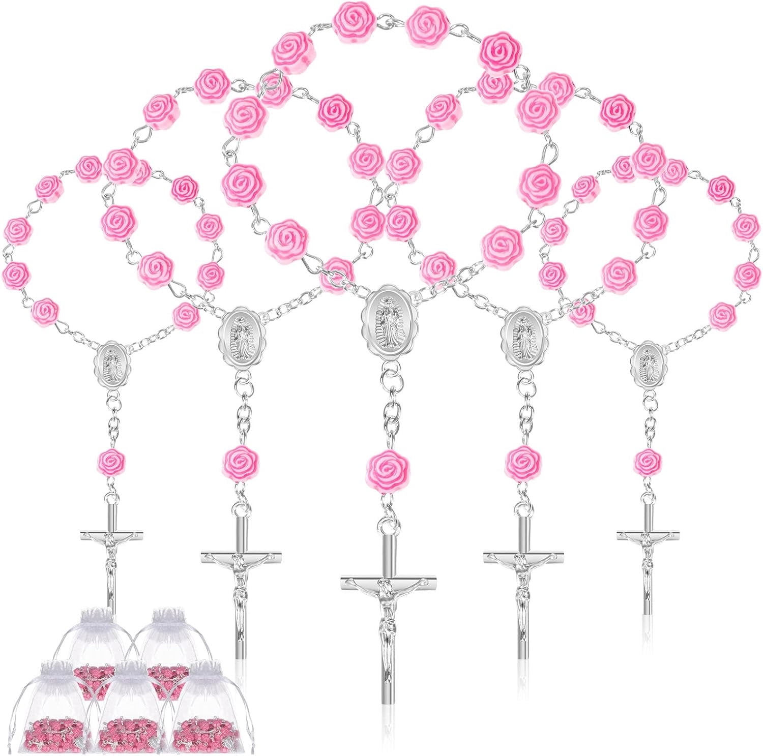 Dalrosia 10PCS Baptism Rosary Mini Rosary Baptism Favors Finger Baptism ...
