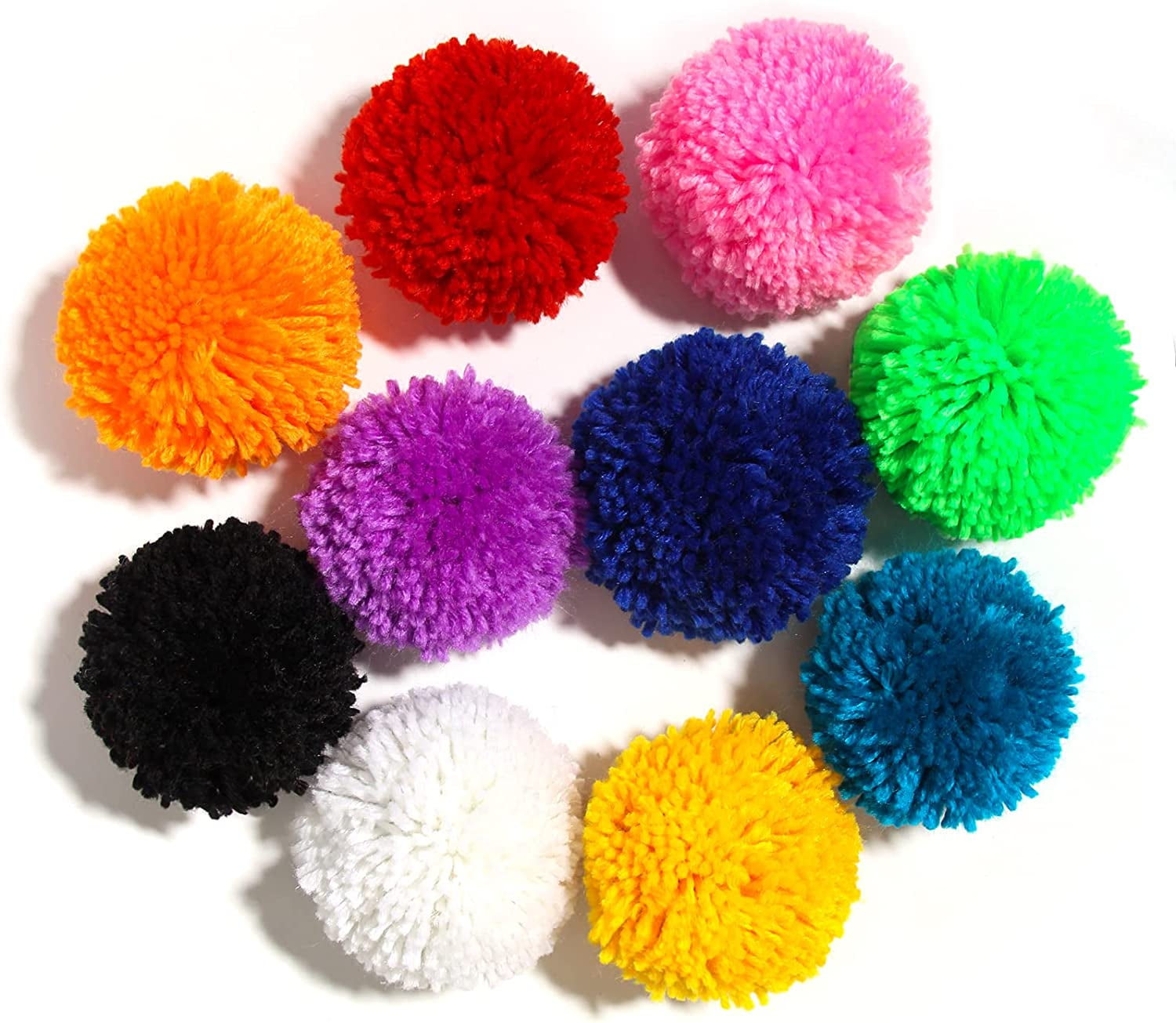 Dalrosia 10PCS Large Yarn Pom Poms for Crafts 3 Inch Acrylic Yarn Balls Fuzzy Pompoms DIY Large ...