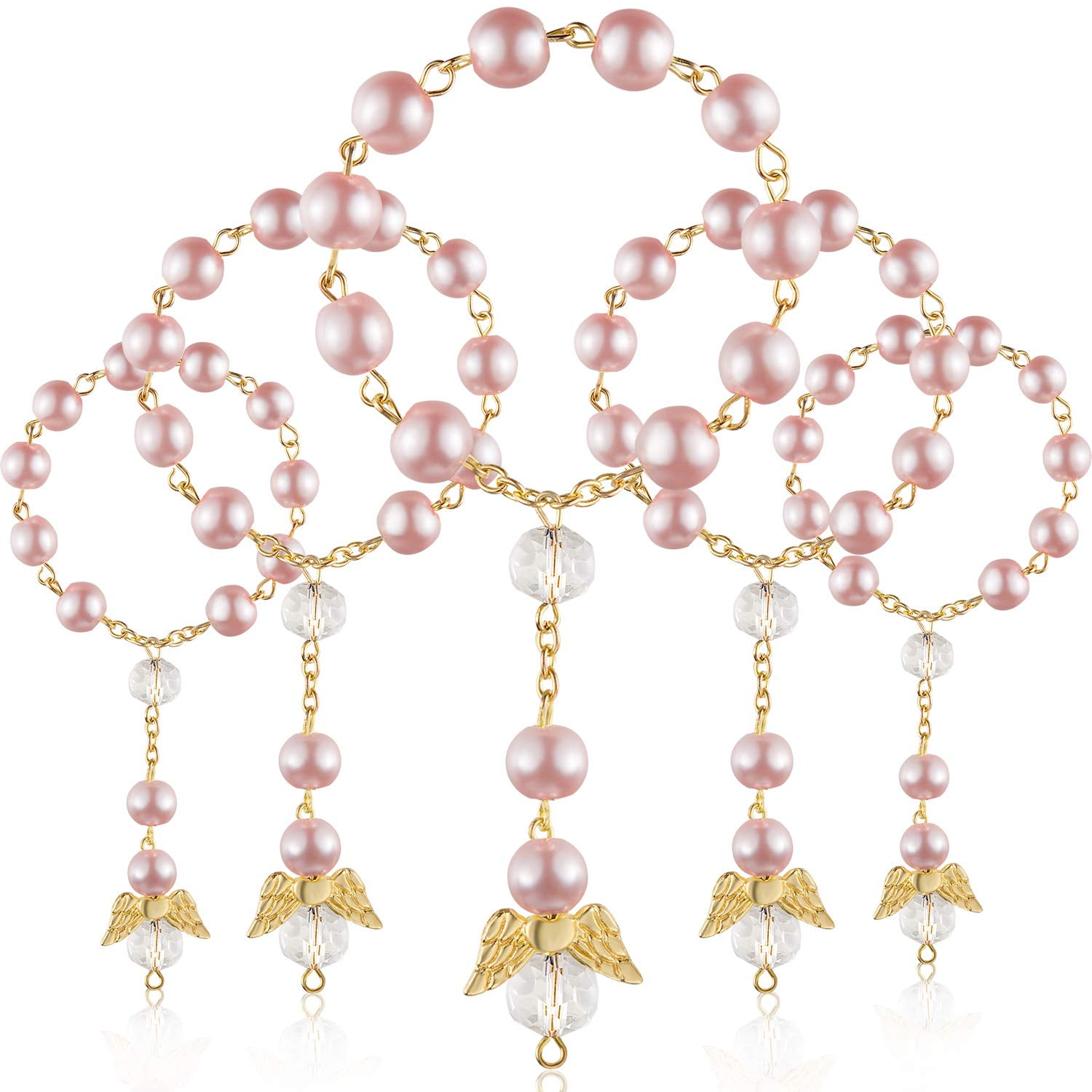 Dalrosia 10pcs Baptism Rosary Acrylic Rosary Beads Mini Rosaries with ...