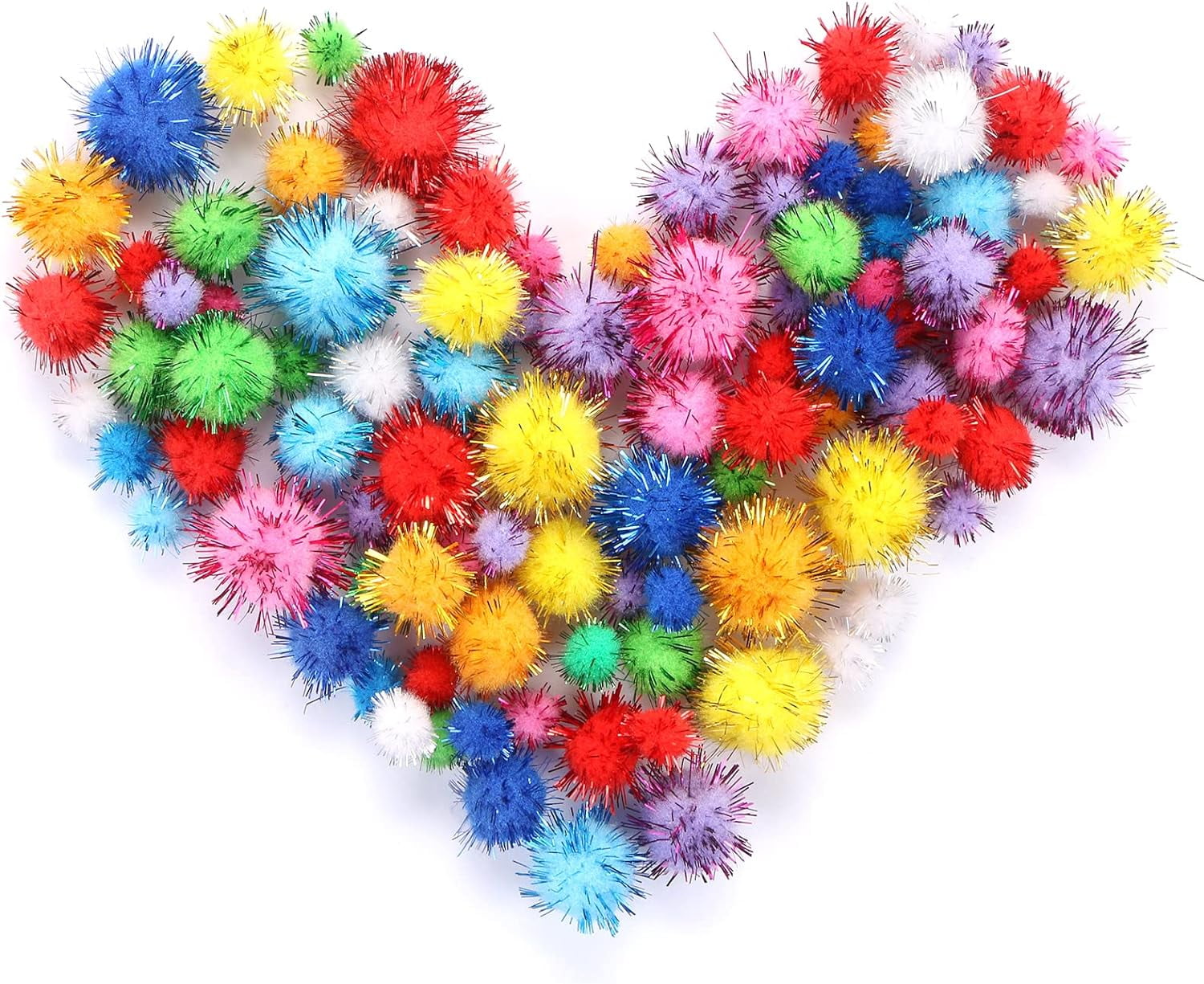 Dalrosia 200PCS Craft Pom Pom Balls,5 Sizes Colored Pom Poms Arts and ...